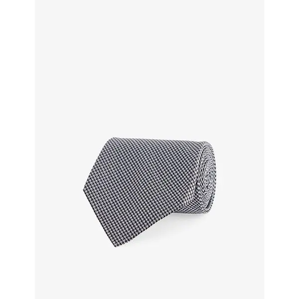 TOM FORD Houndstooth Silk Neck Tie - Graphite