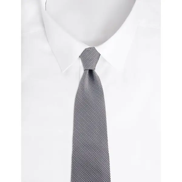 TOM FORD Houndstooth Silk Neck Tie - Graphite