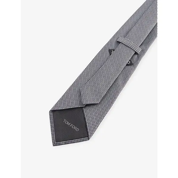 TOM FORD Houndstooth Silk Neck Tie - Graphite