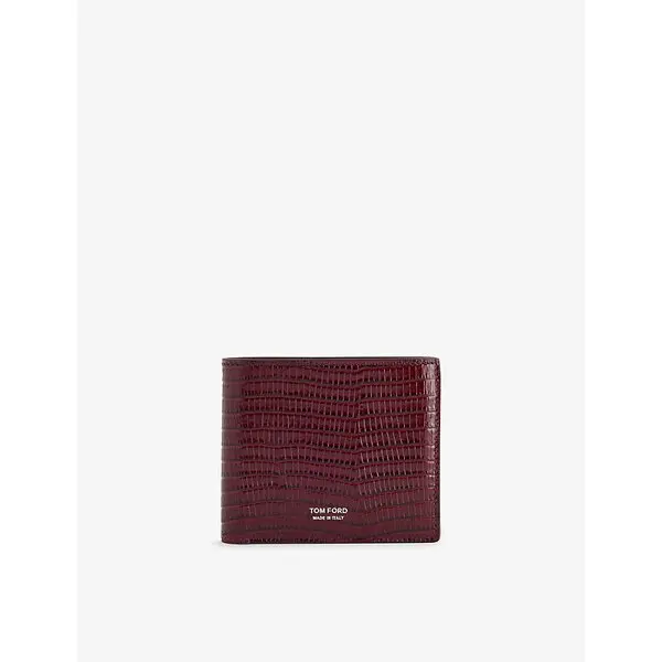 TOM FORD Classic Leather Bifold Wallet - Ruby Red