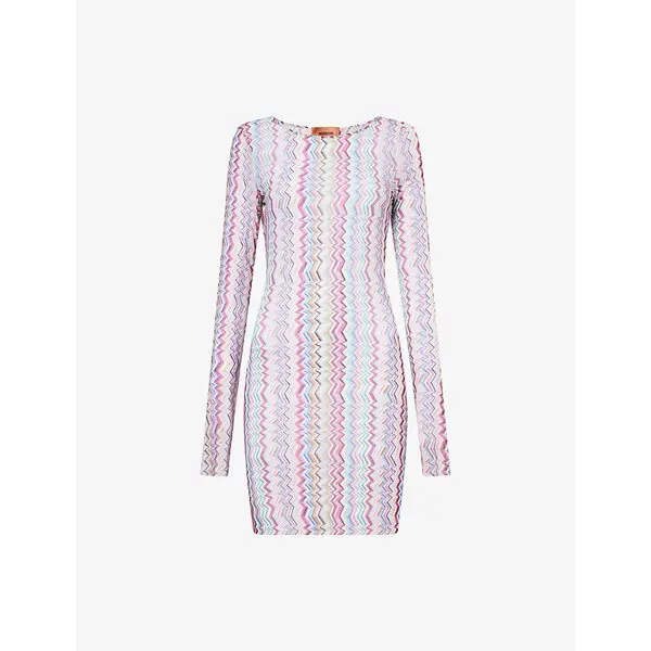 Missoni Long-sleeve Zig-zag Mesh Cover-up - Multi