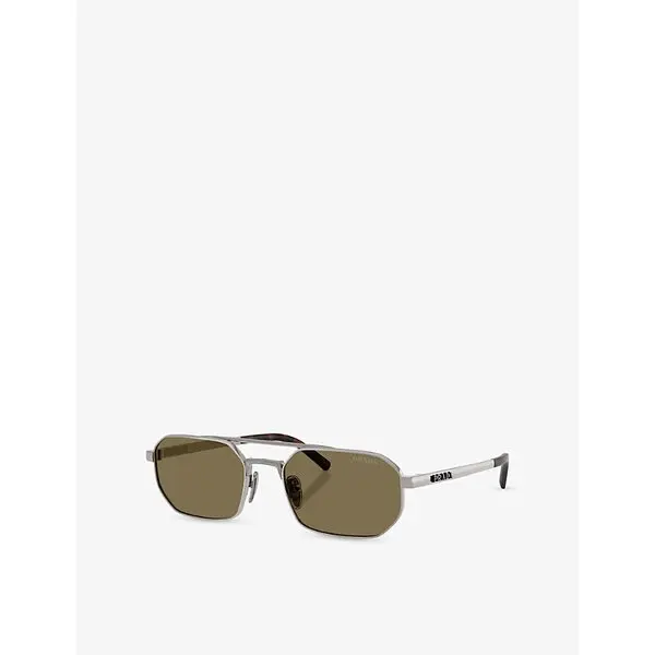 Prada Irregular Frame Metal Sunglasses - Grey