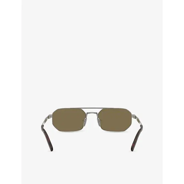 Prada Irregular Frame Metal Sunglasses - Grey