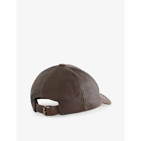 FOUND Croc-embossed Distressed Leather Cap