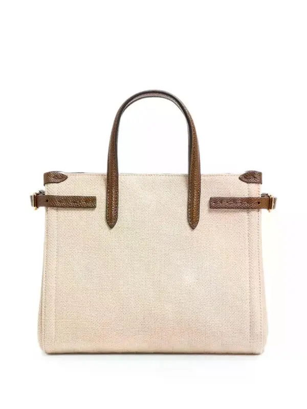 Valentino Garavani Antibes Small Embroidered Linen Shopping Bag - Neutrals