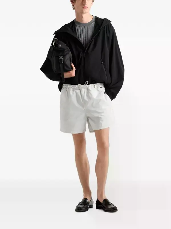 Prada Re-nylon Hooded Jacket With Embroidered Logo