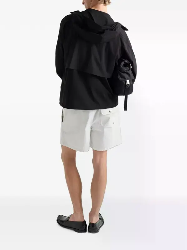 Prada Re-nylon Hooded Jacket With Embroidered Logo