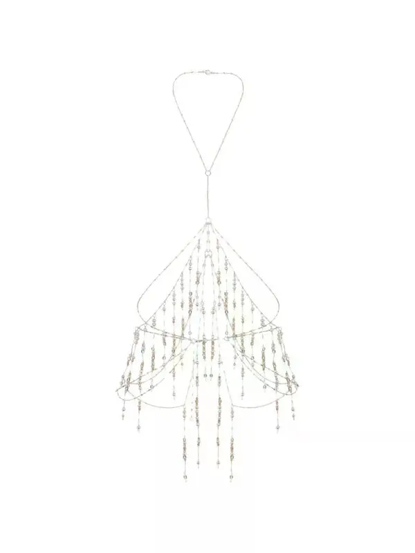 Rabanne Pearl-embellished Fringed Body Chain - Silver