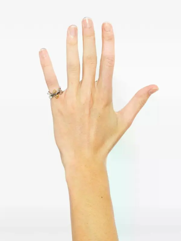 Casablanca C Link Ball Ring - Silver