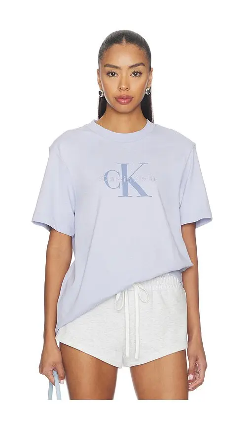 Calvin Klein 20's Short Sleeve Hero Monologo Tee - Blue