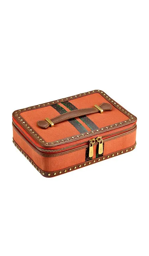 Wolf Ida Travel Zip Jewelry Case With Handle - Orange