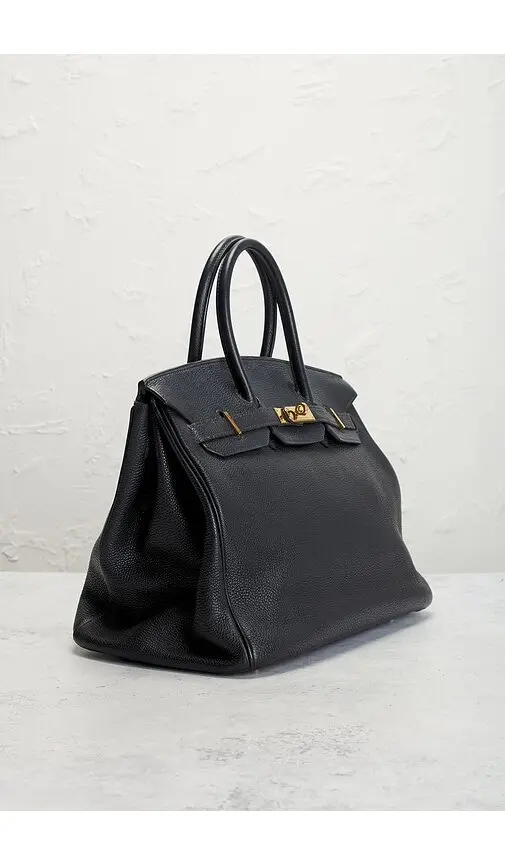 FWRD RENEW Hermes Togo Birkin 35 Retourne Handbag - Black