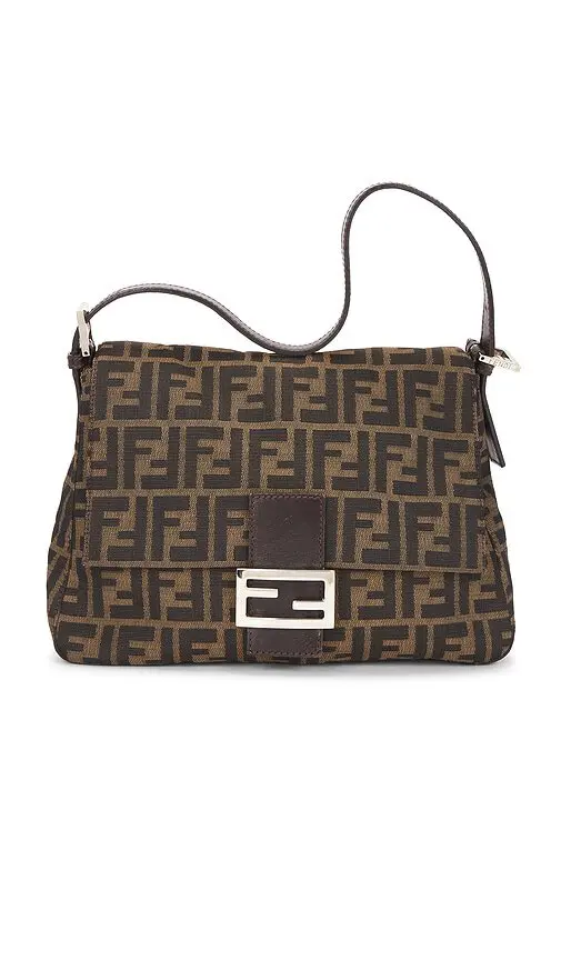 FWRD RENEW Fendi Zucca Mama Forever Baguette Shoulder Bag - Brown