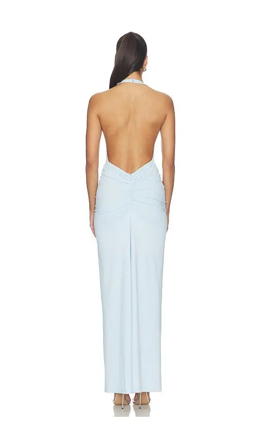OW Halterneck Maxi Dress - Baby Blue
