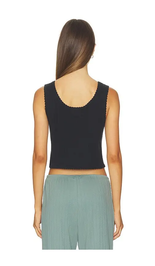 LESET Pointelle Button Down Tank