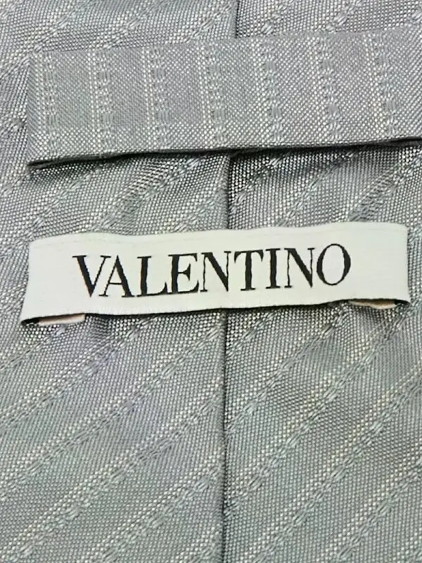 Valentino Garavani Striped Neck Tie - Grey
