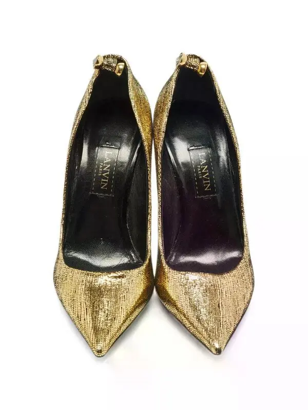 LANVIN Textured Pointed-toe Pumps