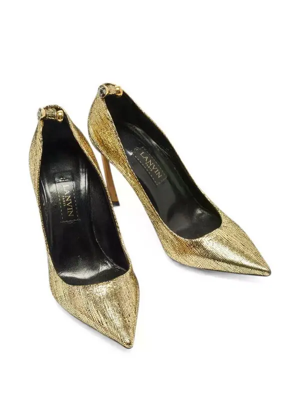 LANVIN Textured Pointed-toe Pumps
