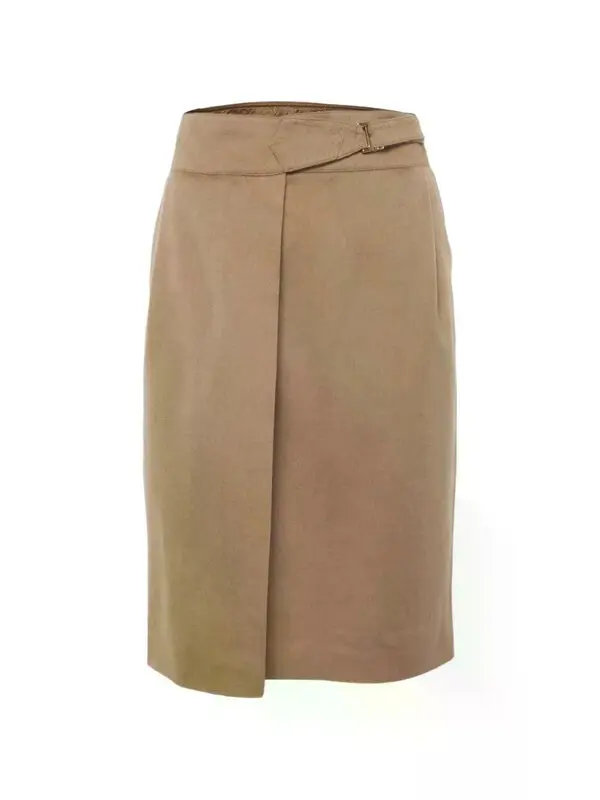 Max Mara Wool Wrap Mini Skirt With Buckle Detail