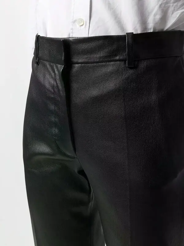 JOSEPH Mid-rise Slim-fit Leather Trousers