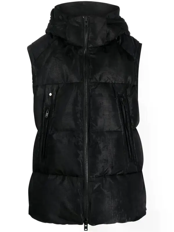 Y3 Graphic-print Padded Gilet - Black