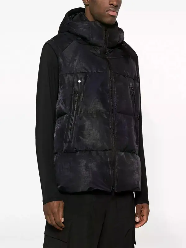 Y3 Graphic-print Padded Gilet - Black