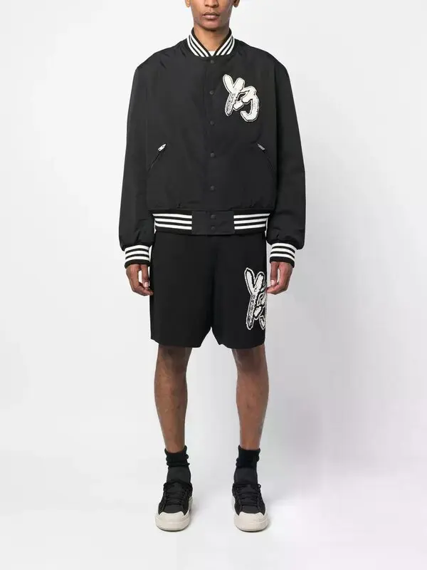 Y3 Logo Patch Bomber Jacket - Black