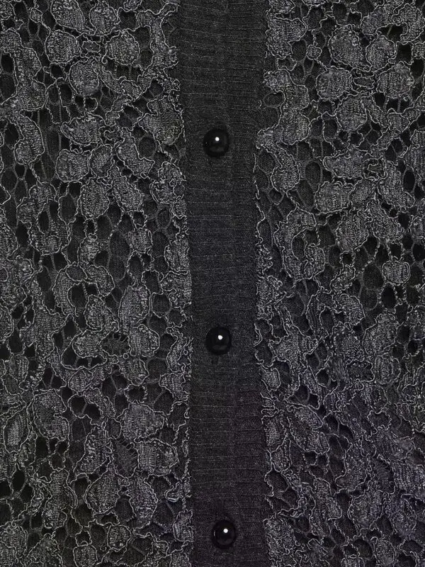 Dolce & Gabbana Lace-panel Rib-knit Cardigan