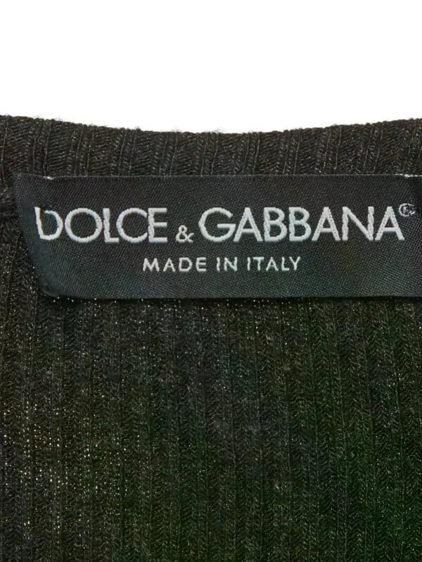 Dolce & Gabbana Lace-panel Rib-knit Cardigan