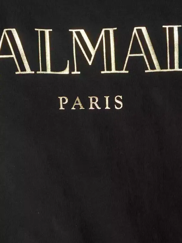 Balmain Logo Print Cotton Sweatshirt