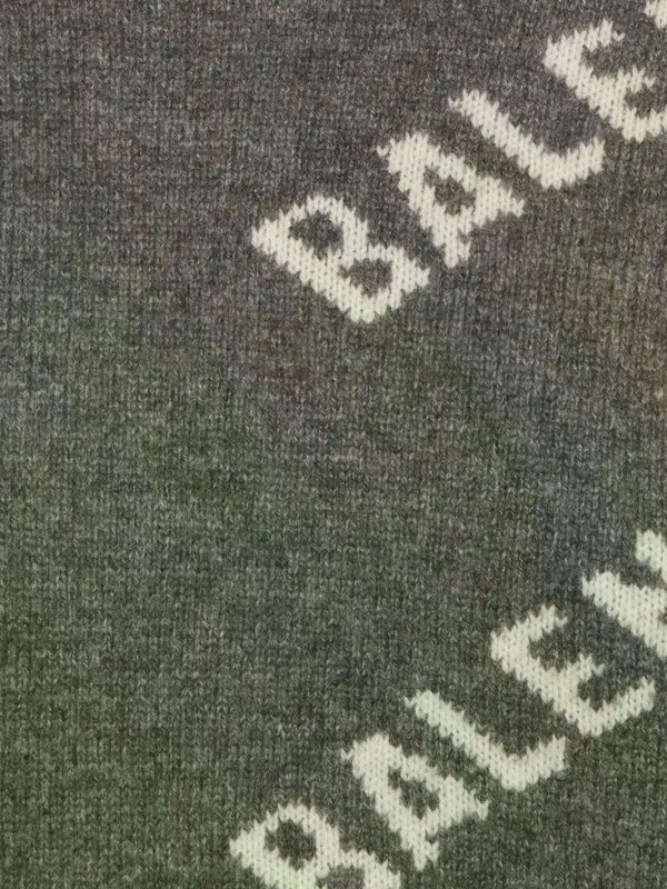 Balenciaga Intarsia-knit Logo Motif Wool Sweater