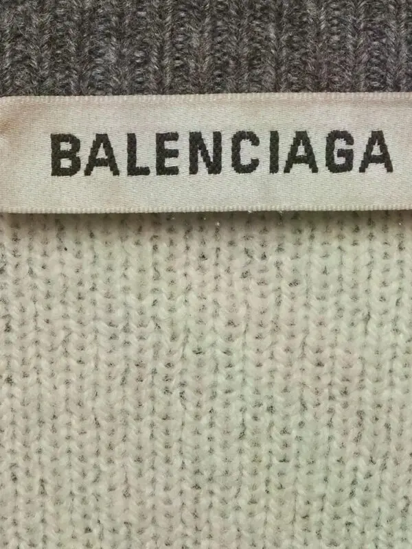 Balenciaga Intarsia-knit Logo Motif Wool Sweater
