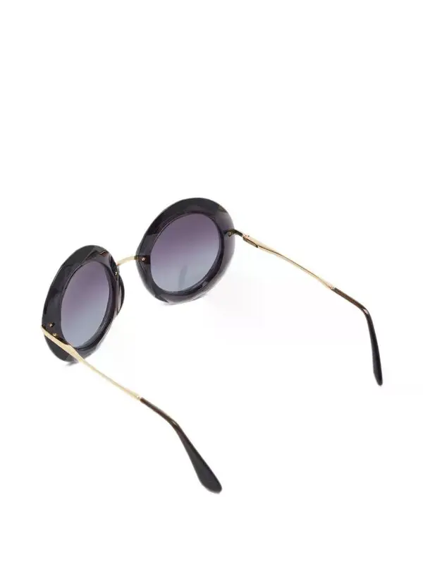 Dolce & Gabbana Faceted Frame Round Sunglasses