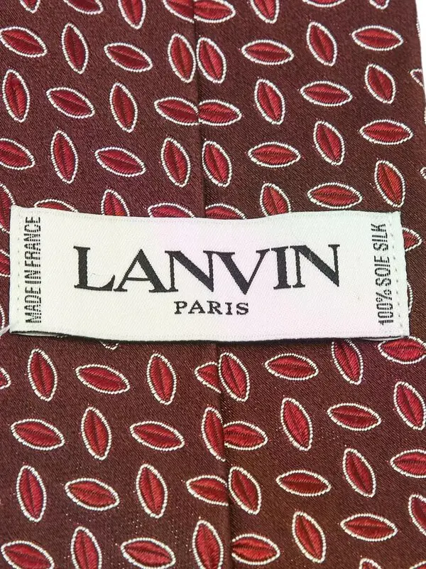 LANVIN Jacquard-pattern Silk Neck Tie - Red
