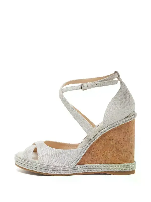 JIMMY CHOO Alanah Lizard-embossed Sandals - Grey