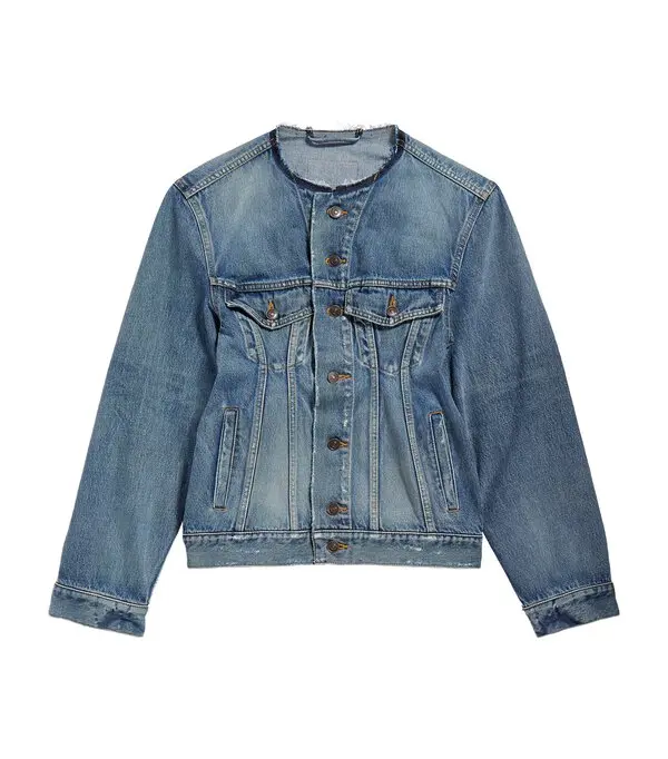 Balenciaga Collarless Japanese Denim Jacket