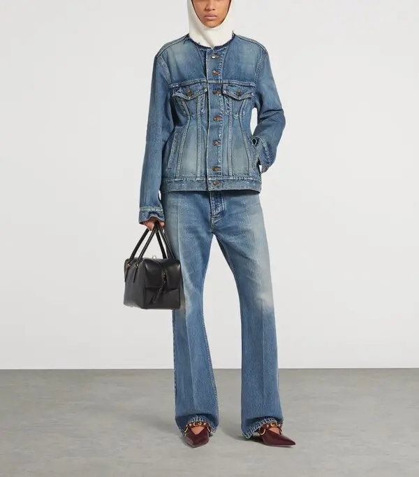 Balenciaga Collarless Japanese Denim Jacket
