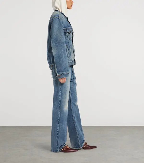 Balenciaga Collarless Japanese Denim Jacket