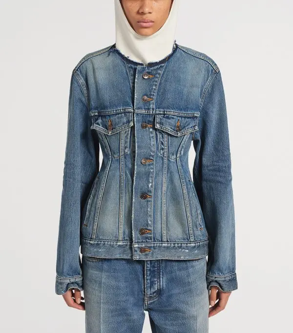 Balenciaga Collarless Japanese Denim Jacket