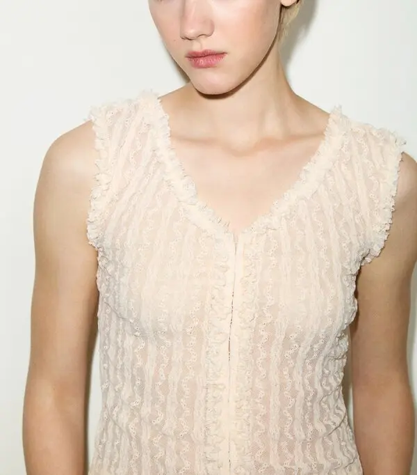 Max & Co. Ruffled Lace Tank Top