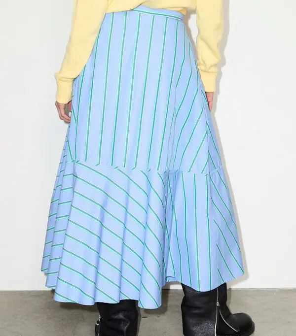 Max & Co. Striped Asymmetric Midi Skirt