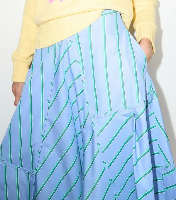 Max & Co. Striped Asymmetric Midi Skirt