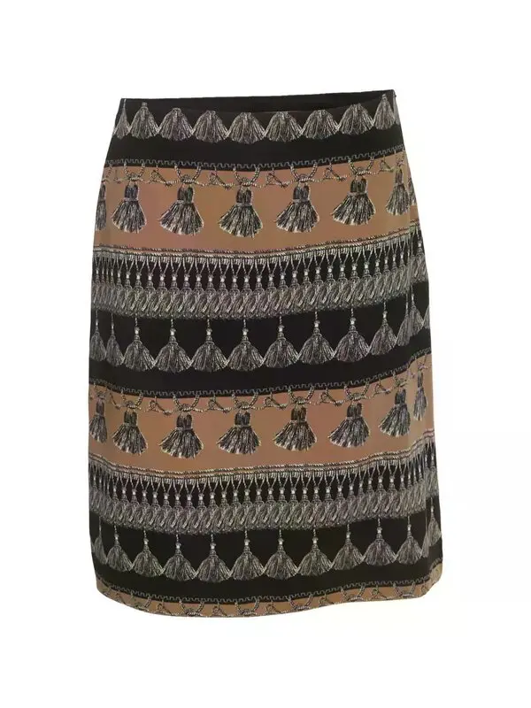 Max Mara Tasseled Crepe Skirt - Black