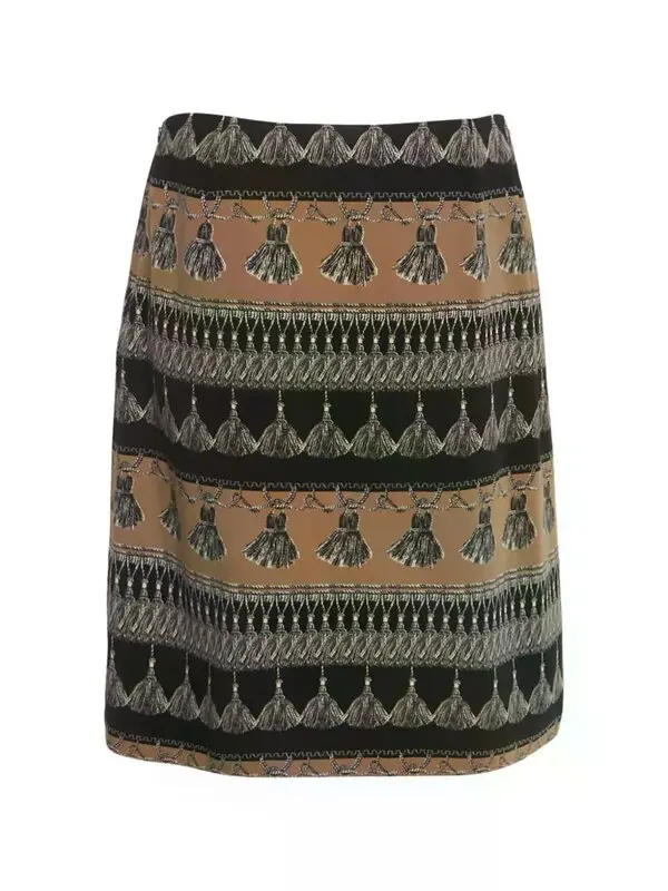 Max Mara Tasseled Crepe Skirt