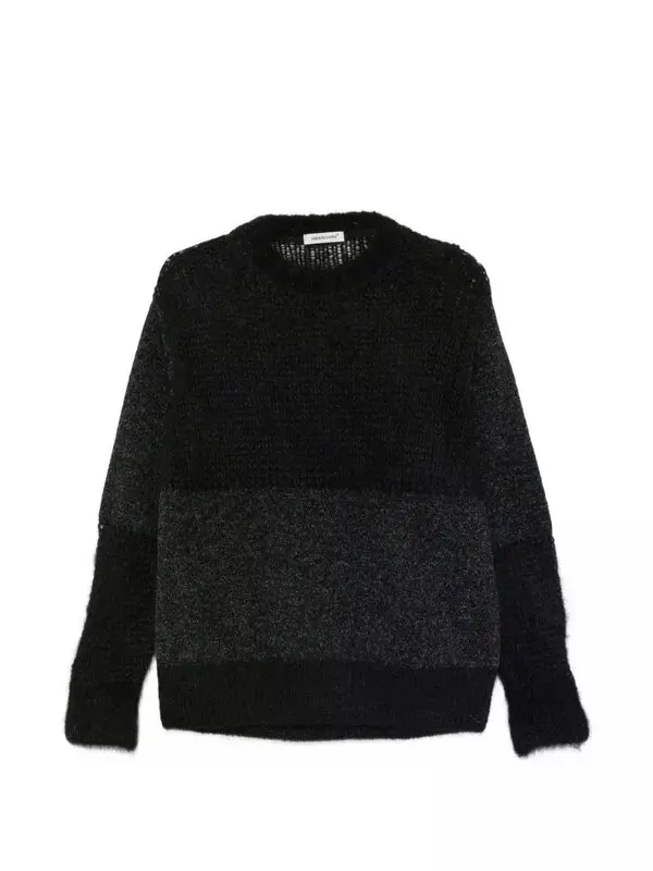 Undercover Colourblock Brushed-finish Crew Neck Sweater - Black