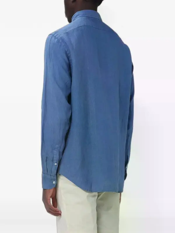 BROOKSFIELD Embroidered-logo Linen Shirt