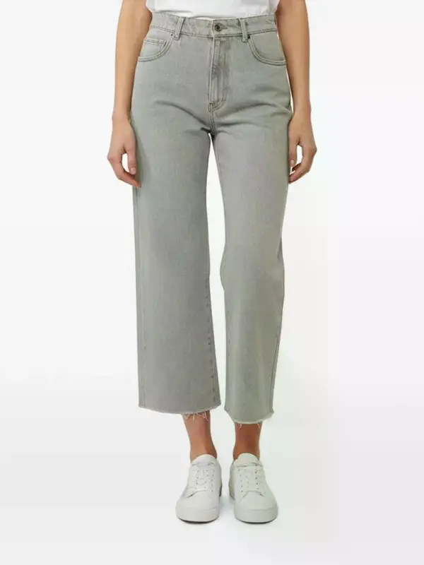 Miu Miu Straight-fit Raw-hem Jeans - Grey