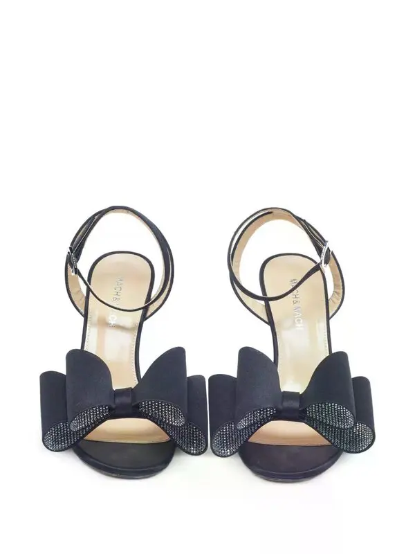 Mach & Mach Satin Bow Embellished High Heel Sandals