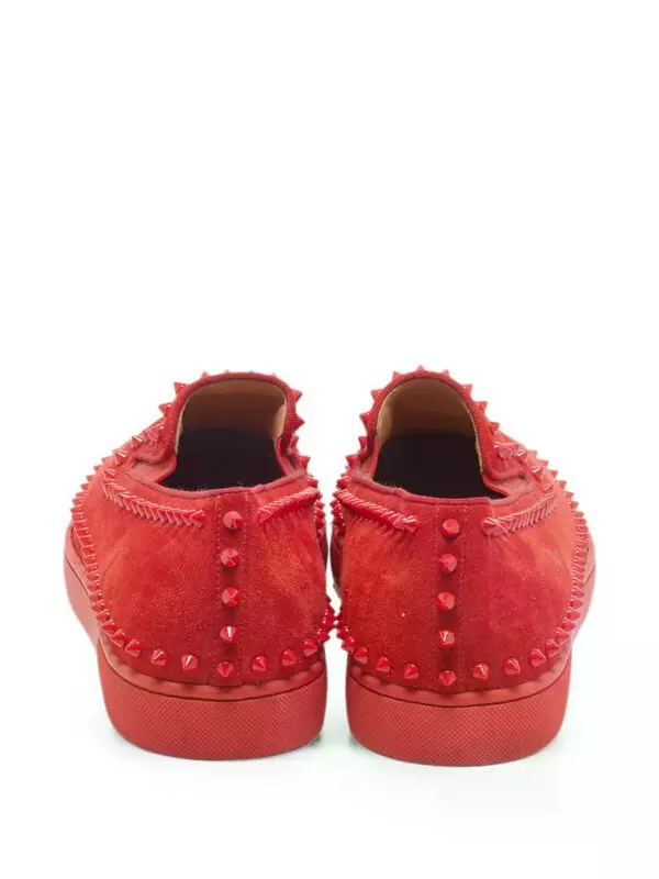 CHRISTIAN LOUBOUTIN Suede Spike Embellished Slip-on Sneakers
