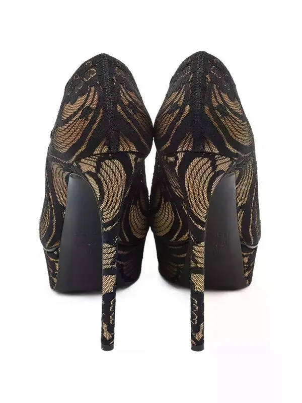 Casadei Lace Platform Peep-toe Stiletto Heels